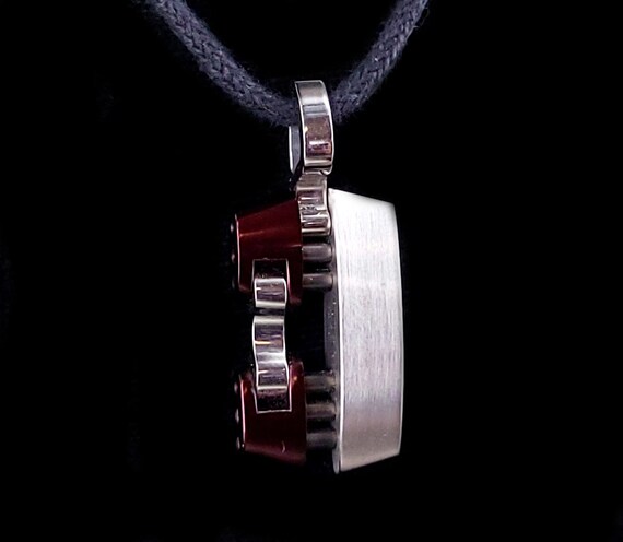 Vintage Chimento Italy Stainless Titanium Maroon Indu… - Gem