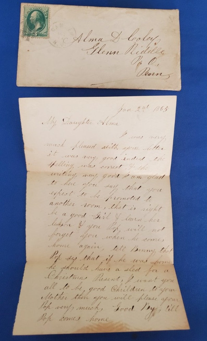 1865 Civil War Era Letter Discharged Officer's Letter to - Etsy