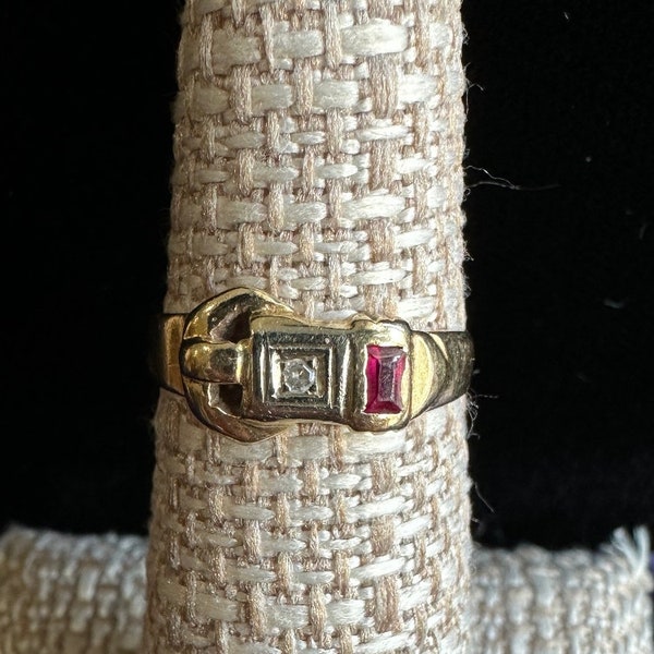 Diamond Victorian Buckle Ring - Etsy