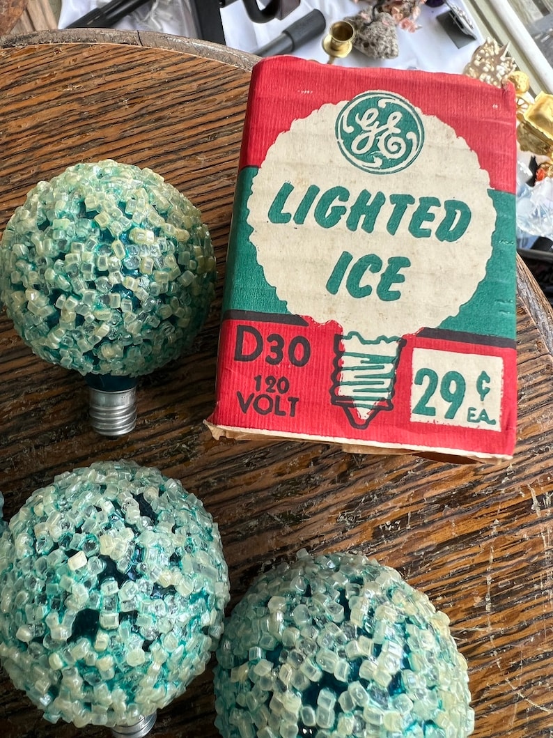 Vintage Christmas Bulbs General Electric Lighted Ice Frit - Etsy
