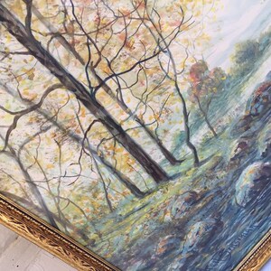 Antique Raphael Senseman Water Color Painting Autumn Stream Colorful ...