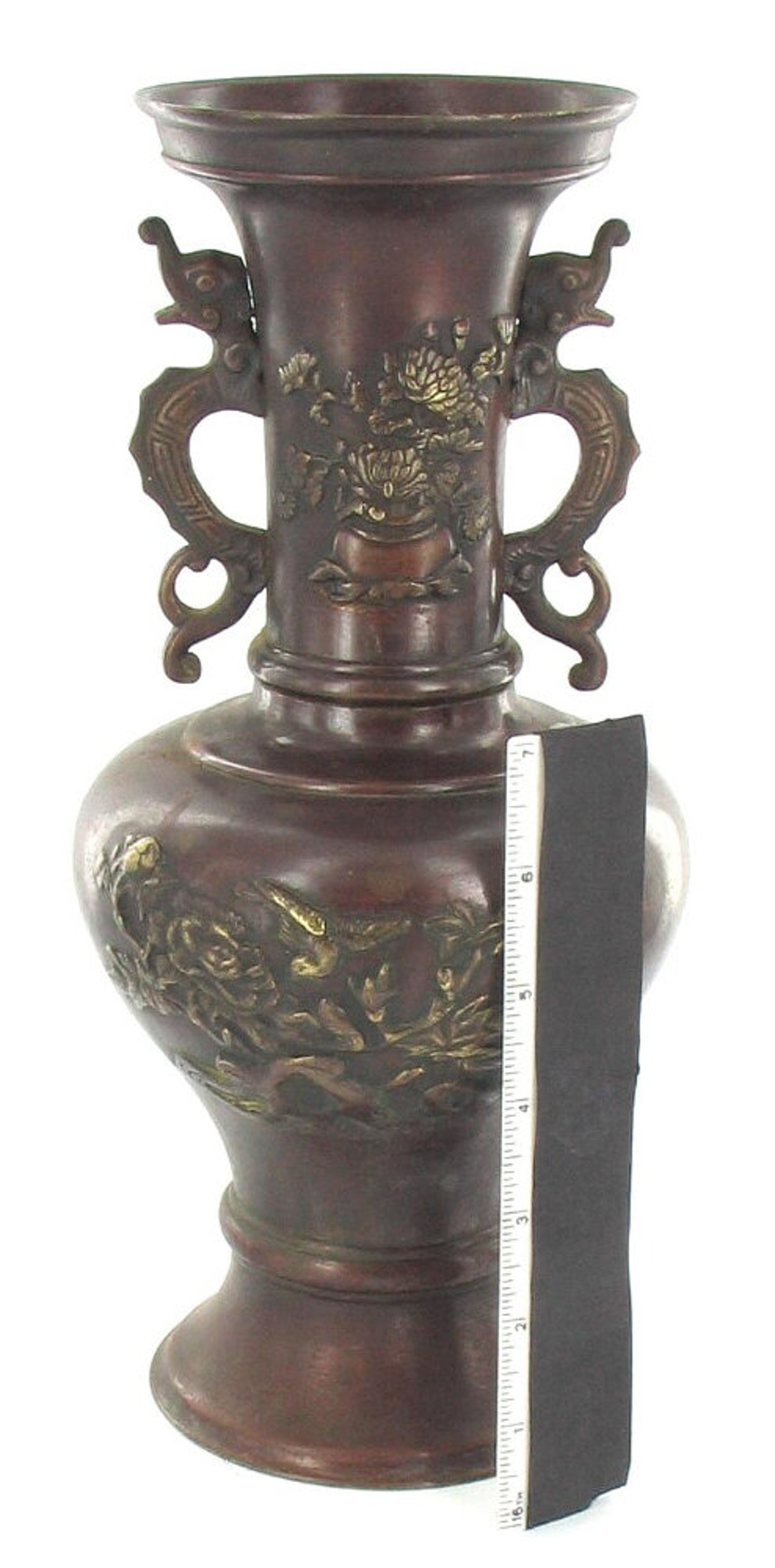 Antique Chinese Bronze Hu Vase With Archaic Bird Motifs 12 - Etsy