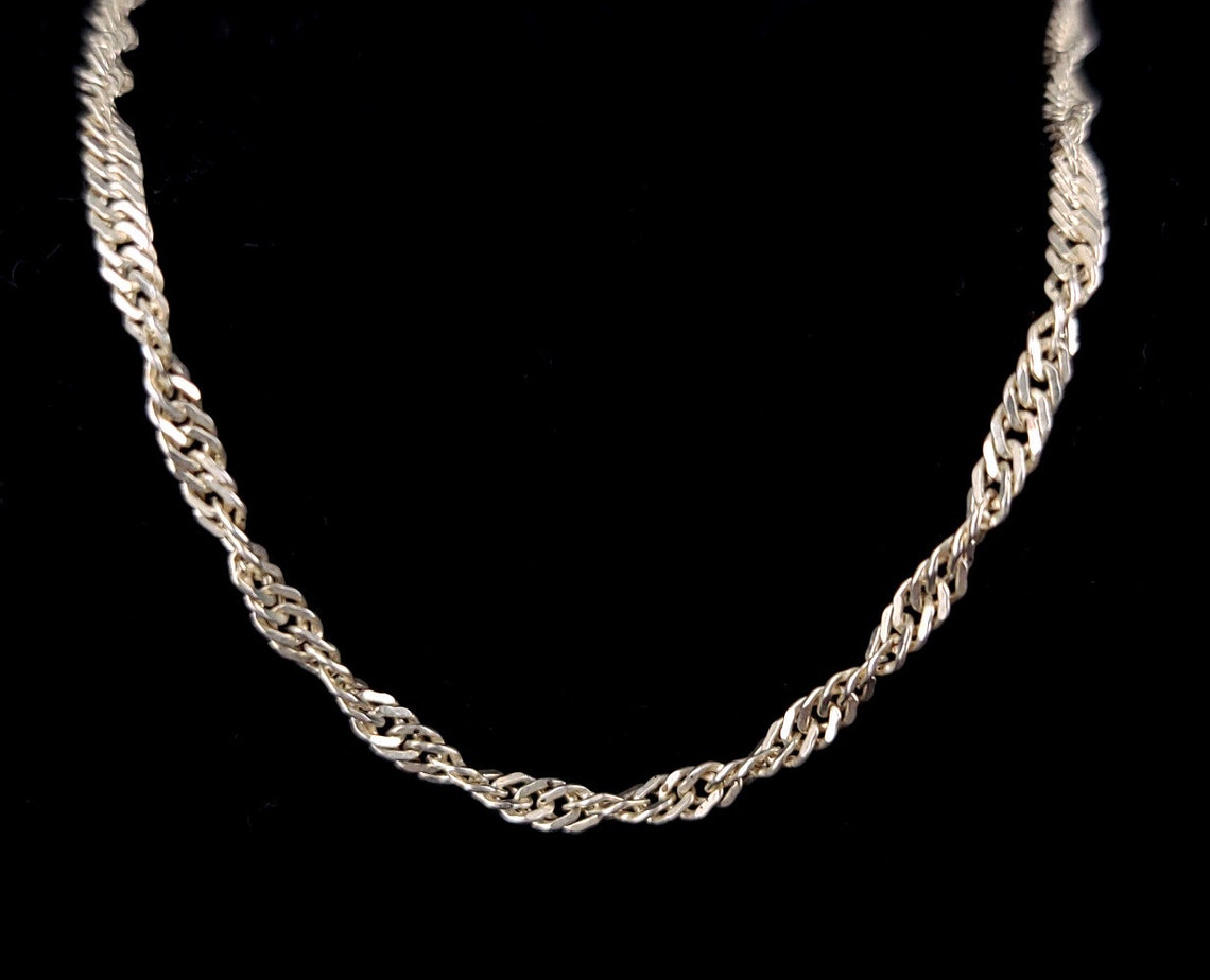Vintage Sterling Silver Italian Twisted Design 70s Chain - Etsy