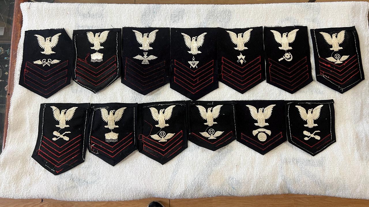 WWII Era U.S. Navy Rating Patches - Lot of 13 - Embroidered Chevrons - Etsy