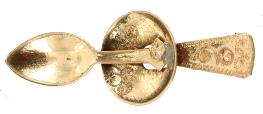 Antique Victorian Gold Miners Gold Rush GF Gold Filled Pan & Spoon Pin ...