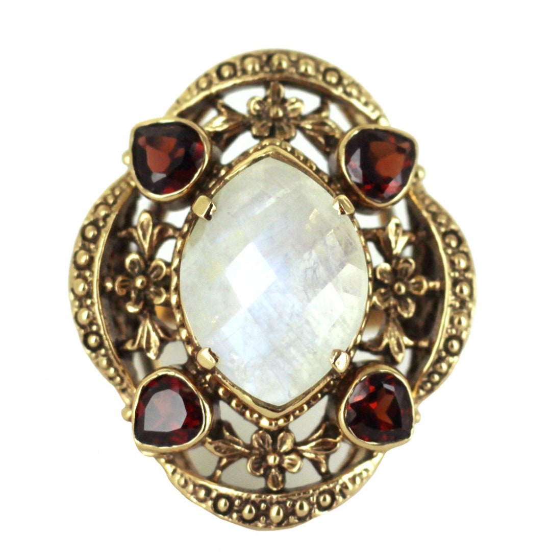 Vintage Gorgeous Nicky Butler Bronze Faceted Rainbow Moonstone Garnet ...