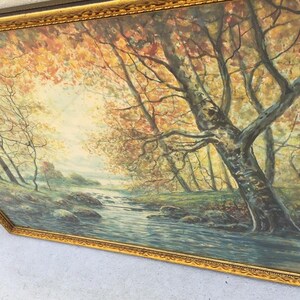 Antique Raphael Senseman Water Color Painting Autumn Stream Colorful ...