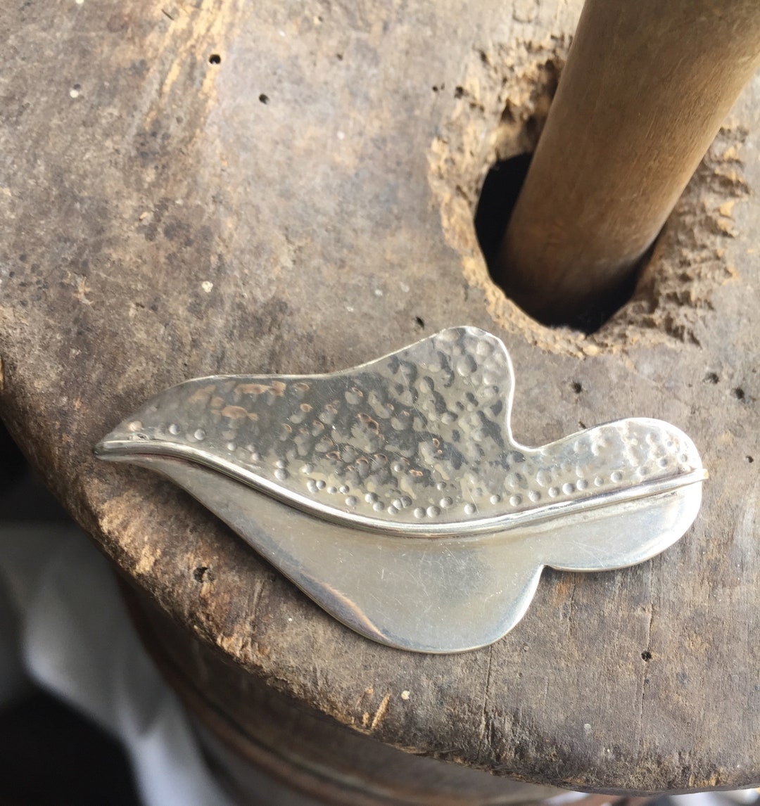Vintage Sterling Mid Century Modern Stylized Organic Boomerang Leaf Pin ...