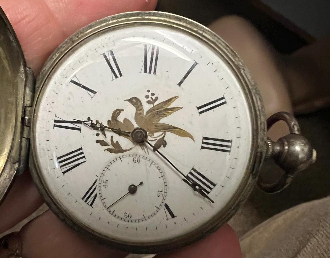 Antique Swiss Jacob Stoll 1865 Silver Hunters Case Key Wind Pocket ...