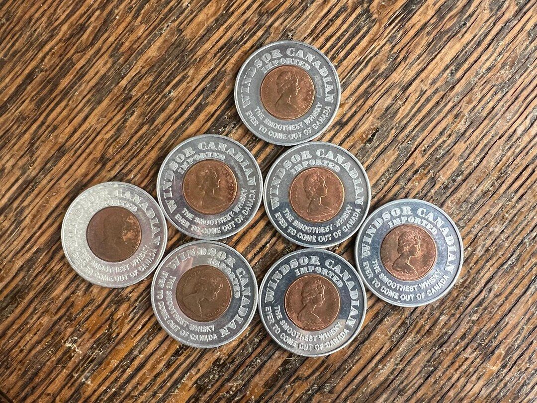 Vintage Windsor Canadian Whisky Penny (1968) Advertising Tokens Lot of ...