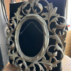 Antique Victorian Rococo Brass Leaf Filagree Oval Picture Frame - Etsy