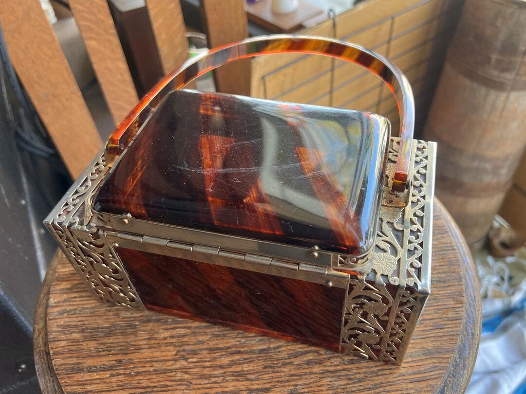 Vintage Tyrolean 1950s Lucite Box Purse With Filigree Trim – Hollywood ...