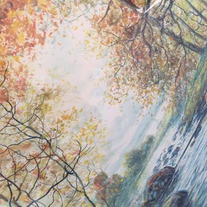 Antique Raphael Senseman Water Color Painting Autumn Stream Colorful ...