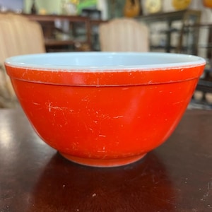 Vintage Pyrex Glass Nesting Mixing Bowl Set of 4 Primary Colors 401 402 ...