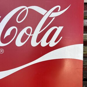 Vintage 80's Coca Cola Sign Large Retro Metal Sign Collectible ...