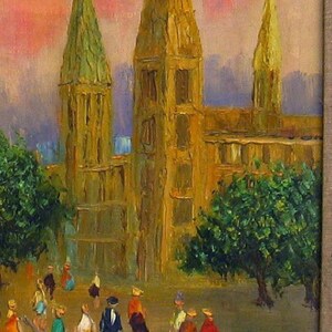 Vintage Carlos Tafoya Impasto Oil Painting Cityscape Mexico New Mexico ...