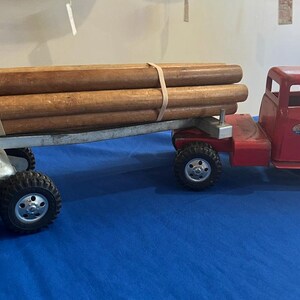Vintage 1950s Tonka Logging Truck & Trailer: Pressed Steel Toy - Etsy