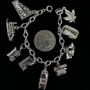 Vintage Sterling Silver Collectable Moveable Charms Bracelet 7” - Etsy