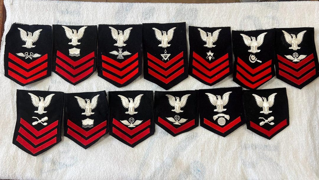 WWII Era U.S. Navy Rating Patches - Lot of 13 - Embroidered Chevrons - Etsy