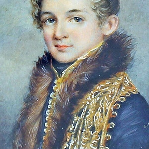 Antique Miniature Portrait Painting Georgian Romantic Byronic - Etsy