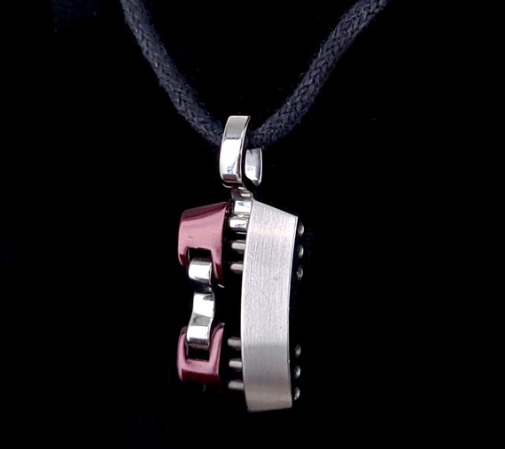 Vintage Chimento Italy Stainless Titanium Maroon Indu… - Gem