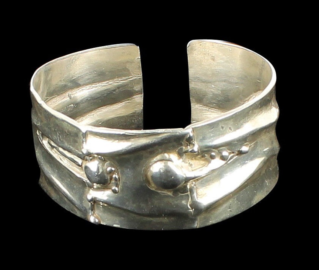 Vintage Sterling Mid Century Modern Haley's Comet Comets Orb Cuff Bracelet 6.25/ Haley's Comet ...