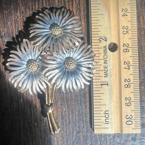 Vintage Kramer MCM Hollywood Regency Gold Silver Mod 3 Daisy Bouquet ...