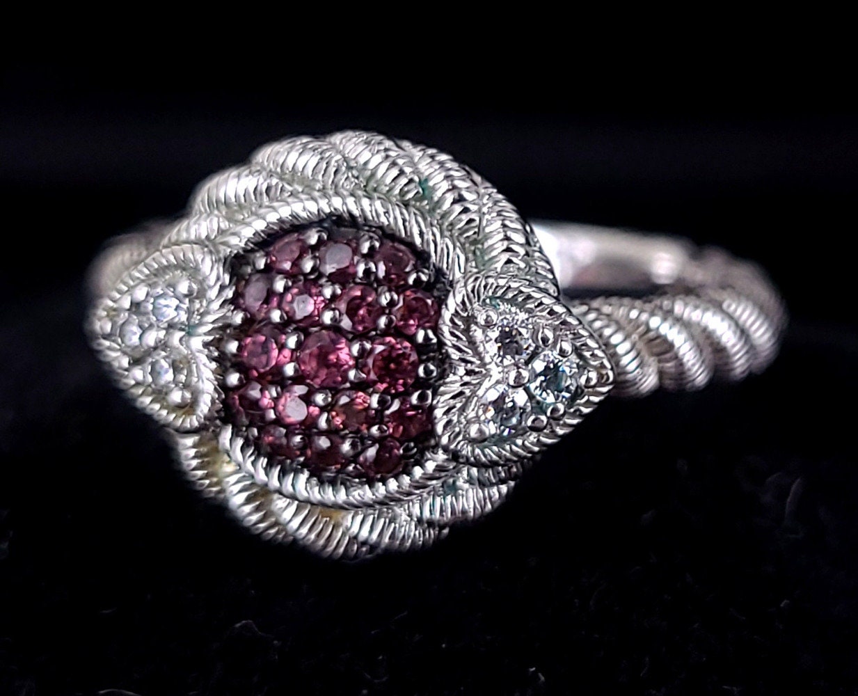 Judith Ripka Sapphire Ruby Emerald Twisted Cable Sterling Silver Ring Size 8.5 - munimoro.gob.pe