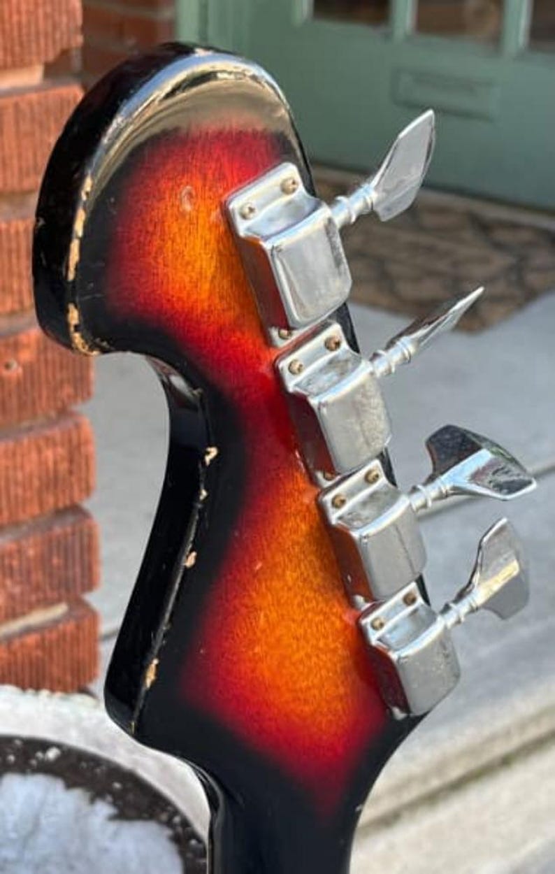1960s MIJ Rexina Kawai Teisco Electric Bass Guitar~tri Tone Brown ...