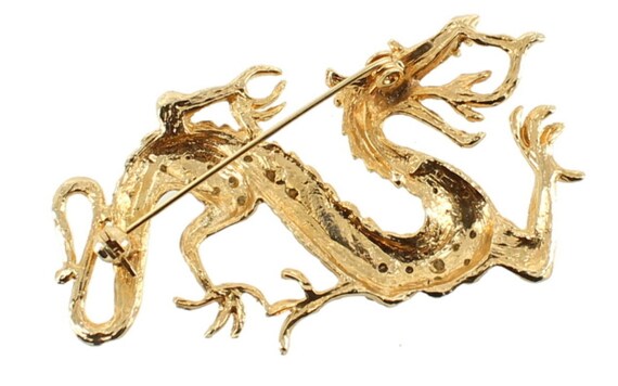 Vintage Sterling Gold Fire Breathing Dragon pin/ Game… - Gem