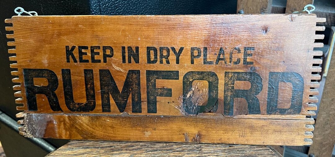 Vintage Rumford Baking Powder Converted Dovetail Wooden Crate Hanging ...