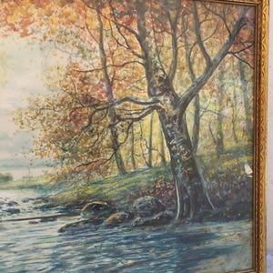 Antique Raphael Senseman Water Color Painting Autumn Stream Colorful ...