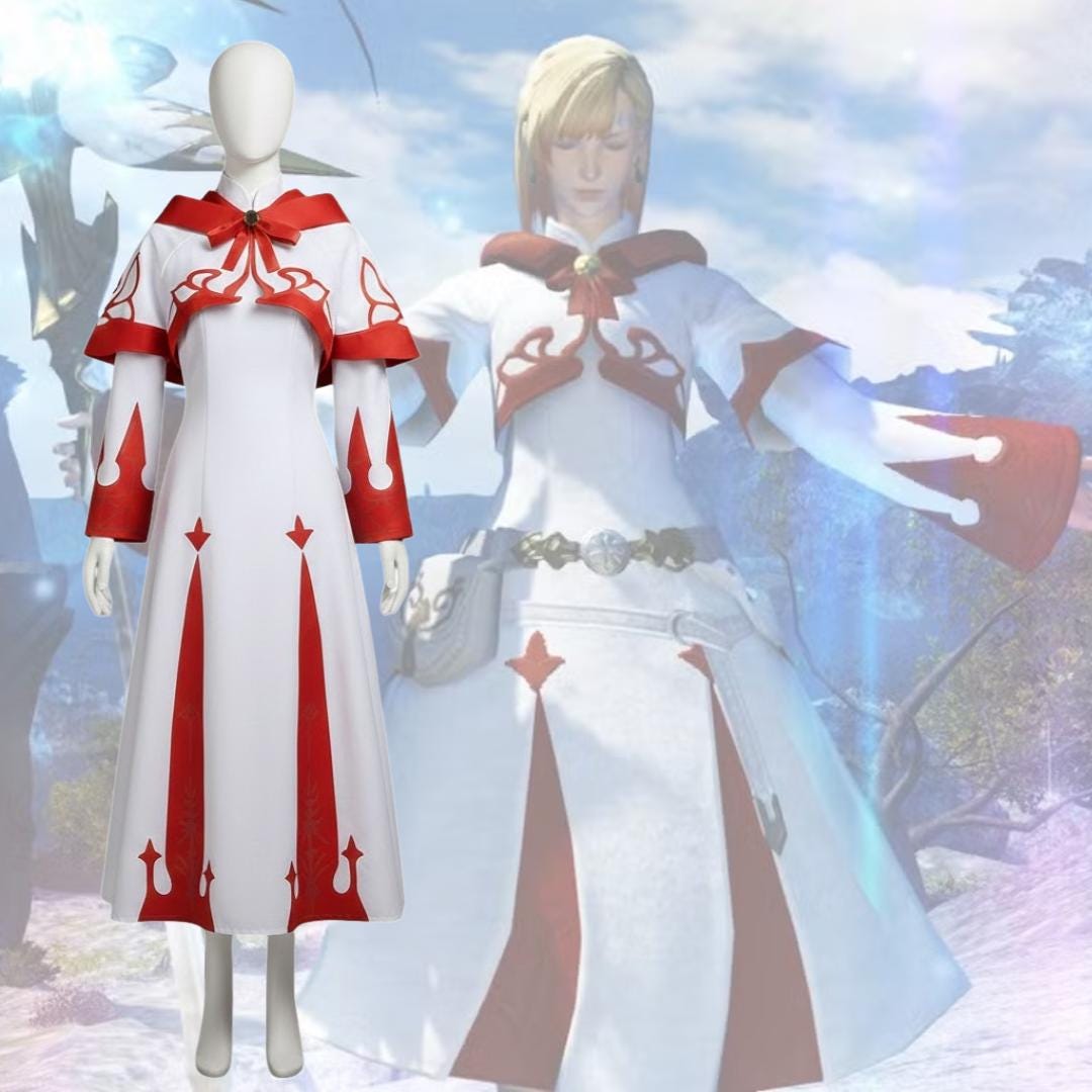 White Mage Inspired Cosplay Tunic – Fantasy Healer Hoodie, Anime RPG ...