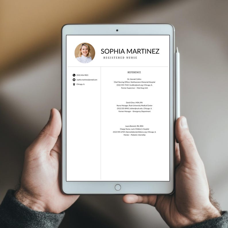 Editable Nurse Resume Template: Modern RN CV Design (canva Template) - Etsy