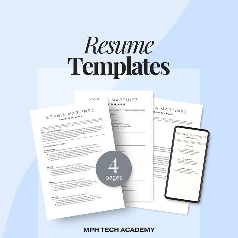 Editable Nurse Resume Template: Ats-friendly Healthcare CV With Cover ...