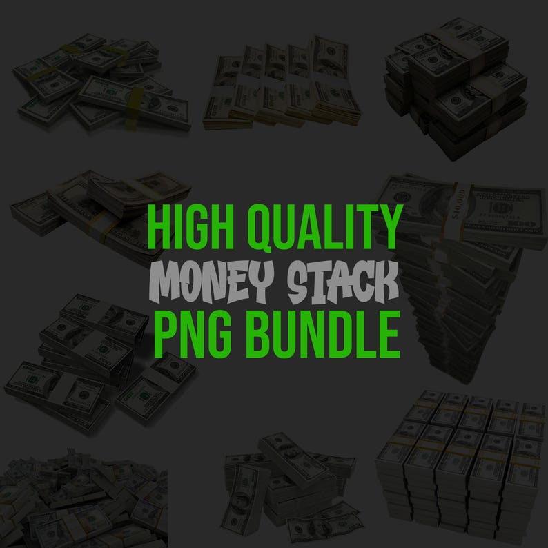 Money Stack PNG Bundle | 10 Realistic Fifty Dollar Bills Clipart ...