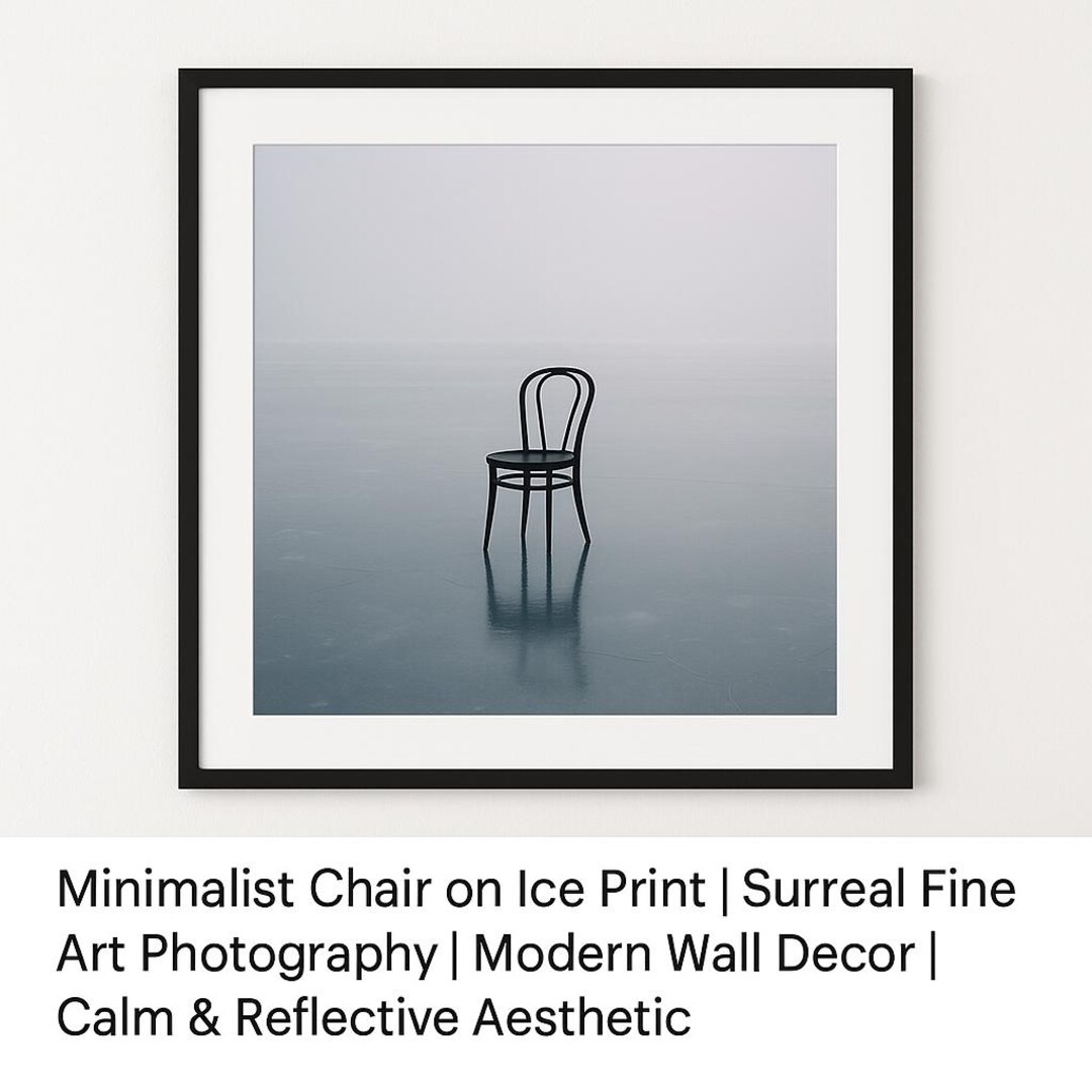 Minimalist Chair on Ice Photography Print: Modern Surreal Art (digital ...