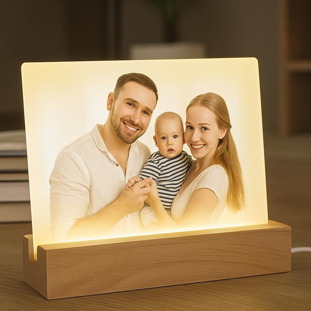 LED Glass Photo Frame-custom Sublimation Night Light - Etsy