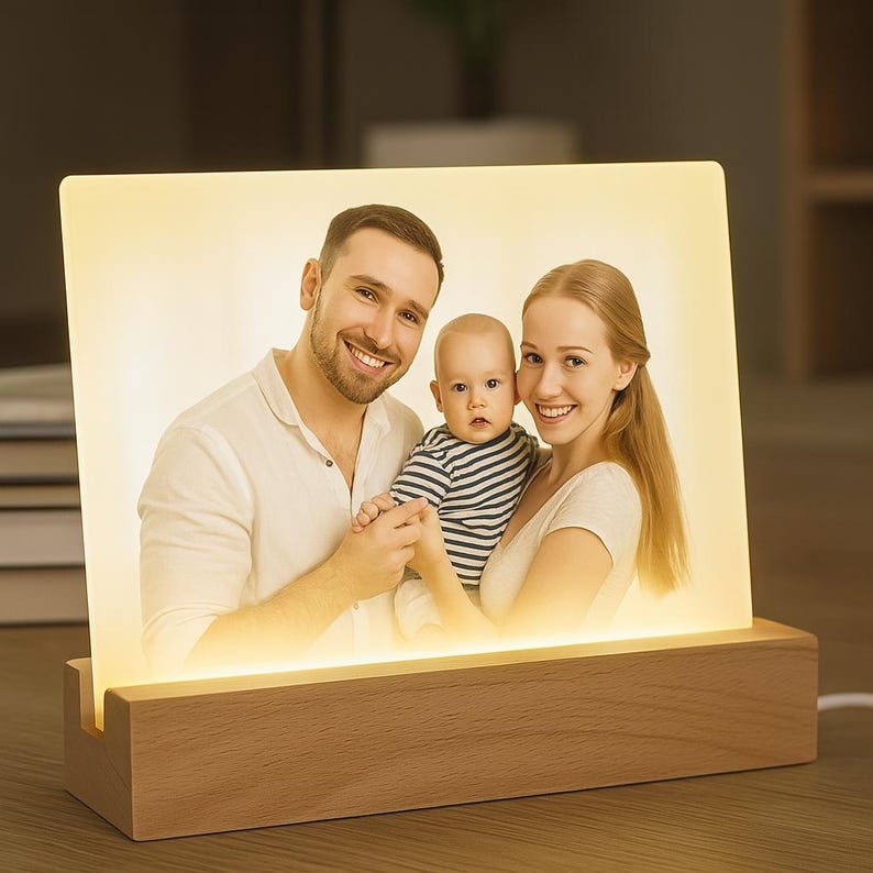 LED Glass Photo Frame-custom Sublimation Night Light - Etsy