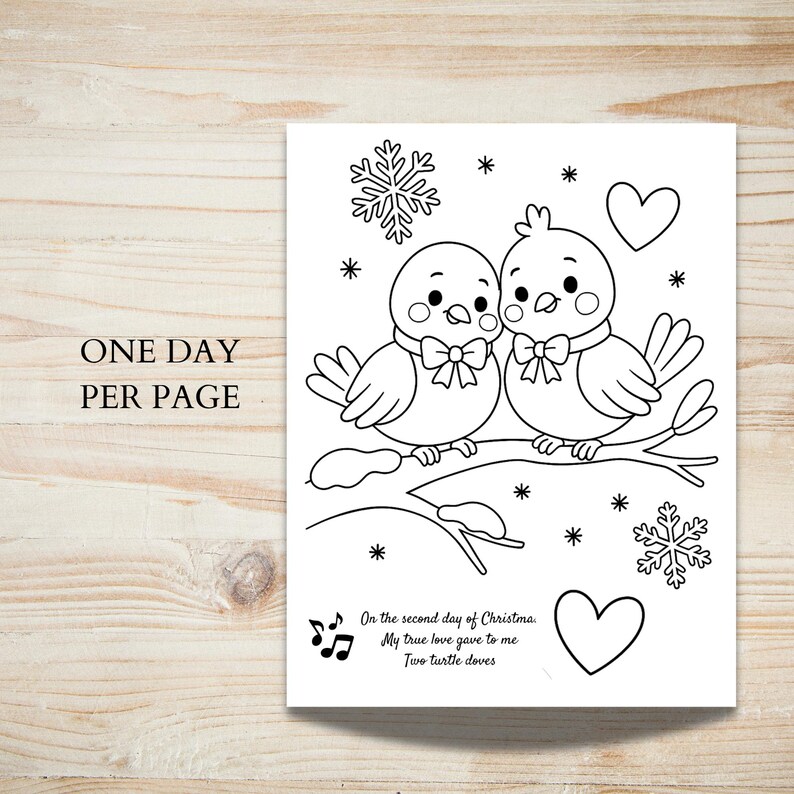 12 Days of Christmas Coloring Pages, Fun Holiday Activity Sheets ...