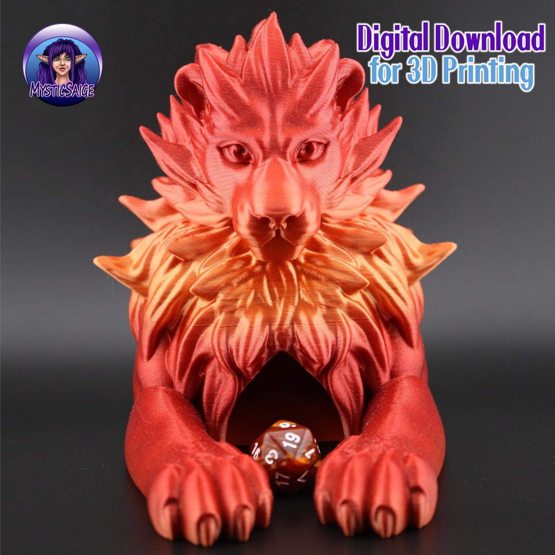 Lion Dice Tower 3D Model: STL File (digital Download) - Etsy