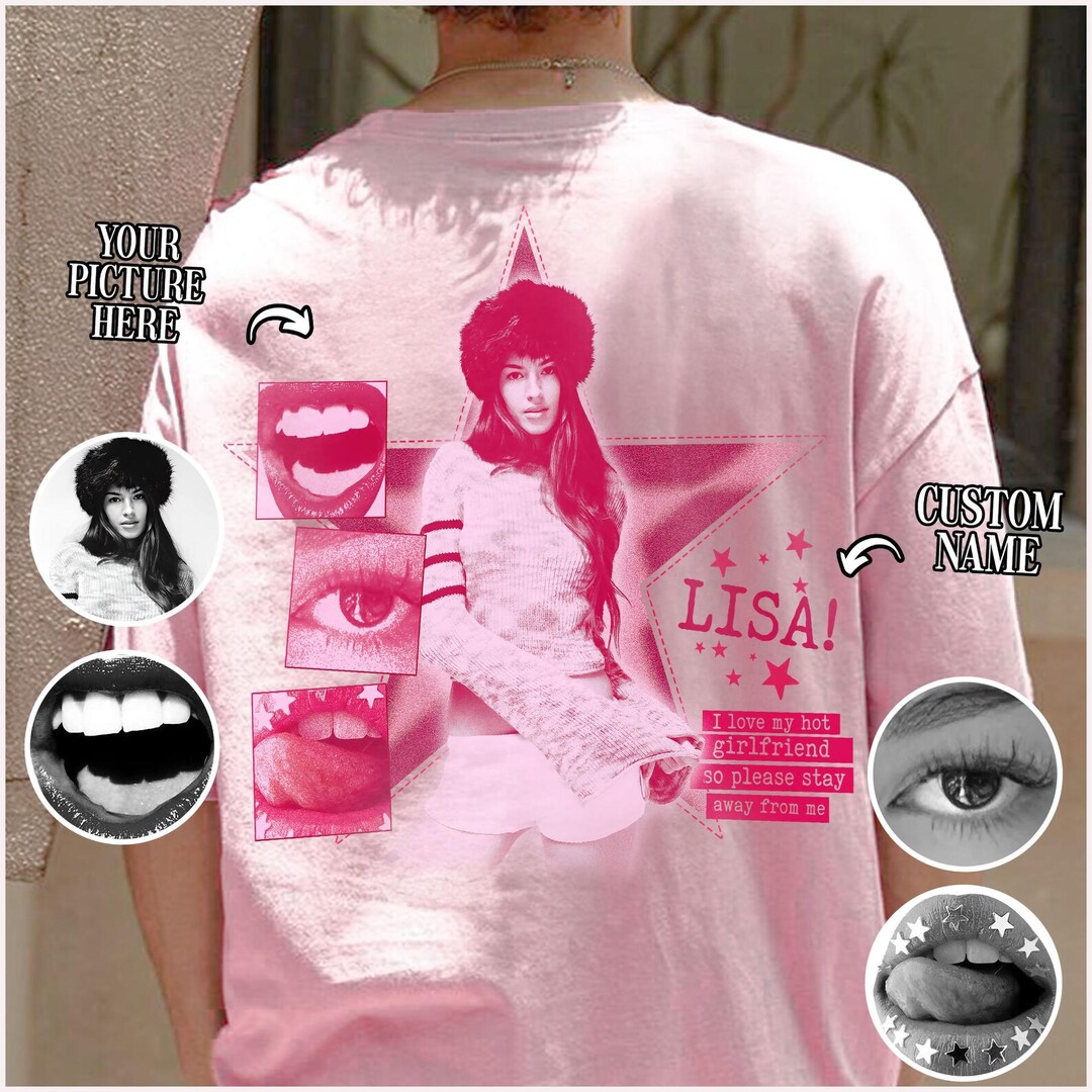 Custom Girlfriend Collage Comfort Colors Shirt, Personalized Y2K Tee - Etsy