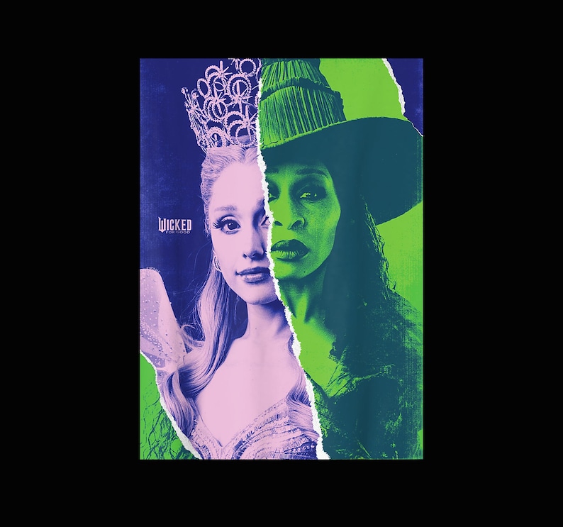 Wicked Glinda and Elphaba Split Portrait Png (digital Download) - Etsy UK