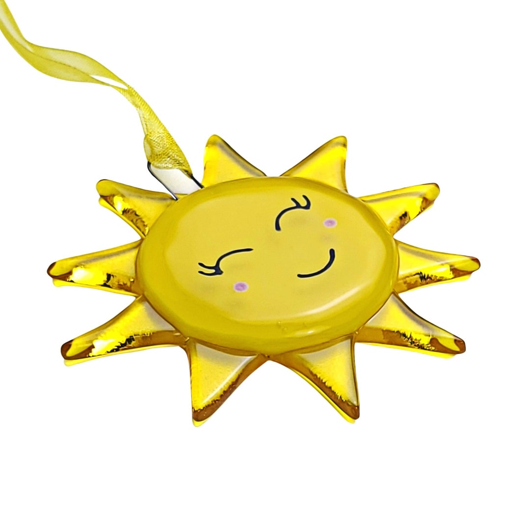 Smiling Bright Fused Glass Sun, Smiling Sun, Get Well Gifts, Inspire ...