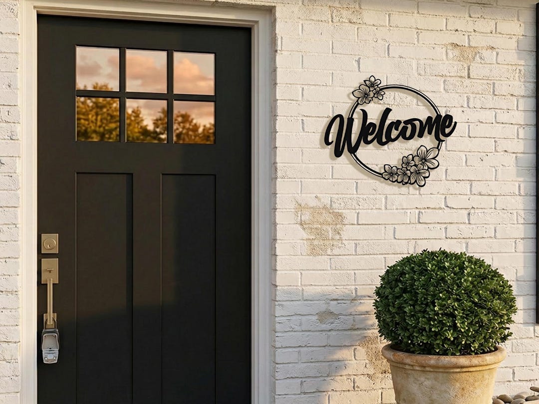 Personalized Metal Welcome Sign , Door Hanger Outdoor Wall Decor ...