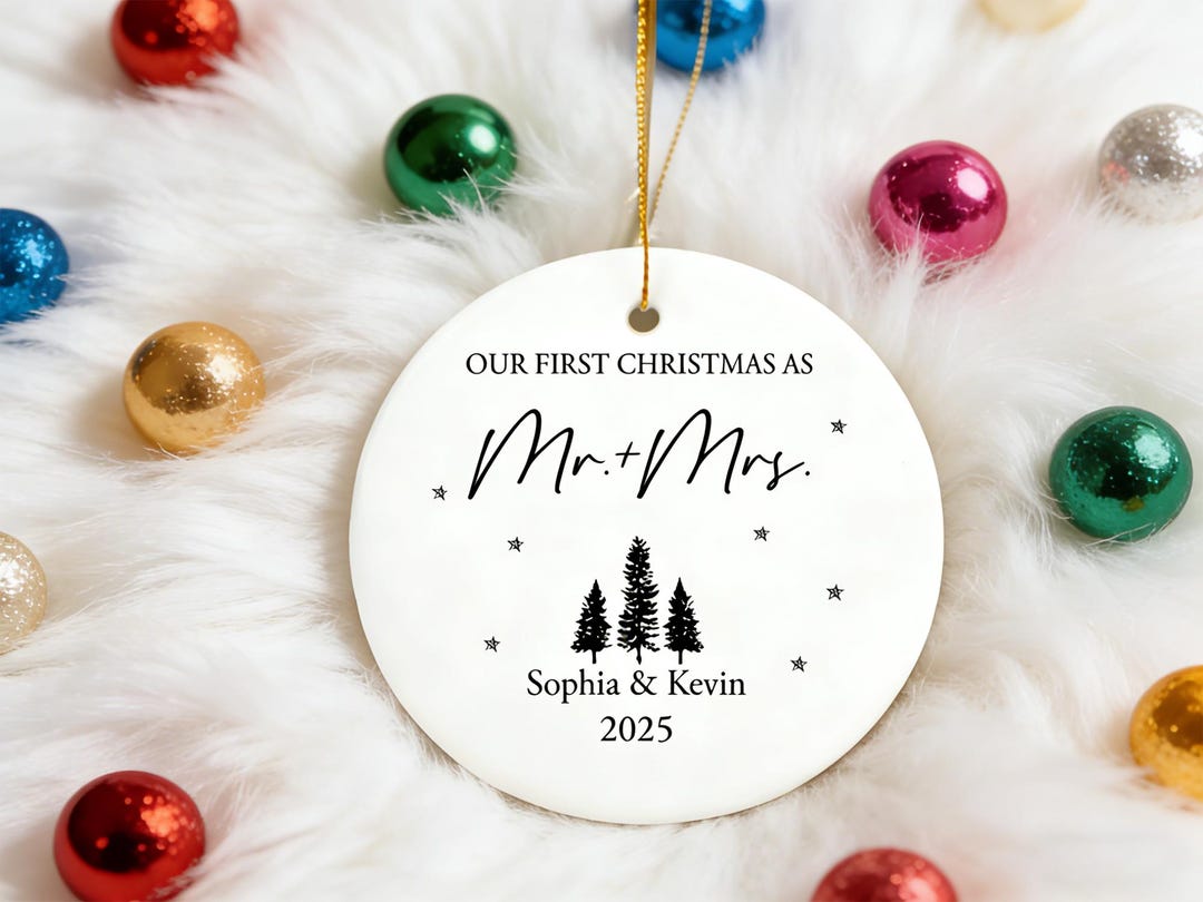 Personalized Our First Christmas as Mr & Mrs Ornament, Custom Couple ...
