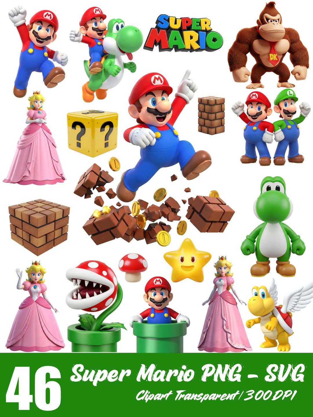 Super Mario SVG Bundle for Cricut and Sublimation, Mario Cut Files ...