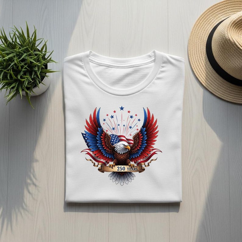 USA 250th Anniversary Clipart Bundle (PNG), Patriotic Eagle, Statue of ...