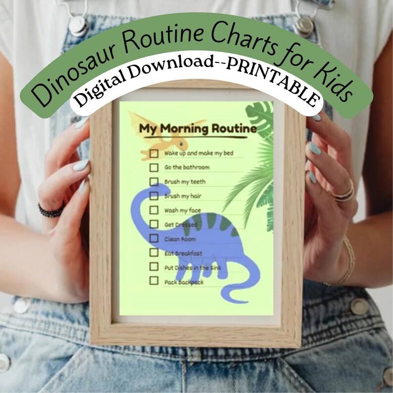 Dinosaur Routine Checklist Bundle: Kids' Morning & Evening Charts (PDF ...
