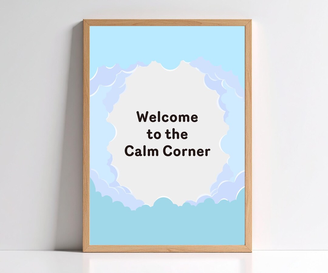 Cloudy Calm Corner – Mindfulness Sign for Kids | Digital Download - Etsy
